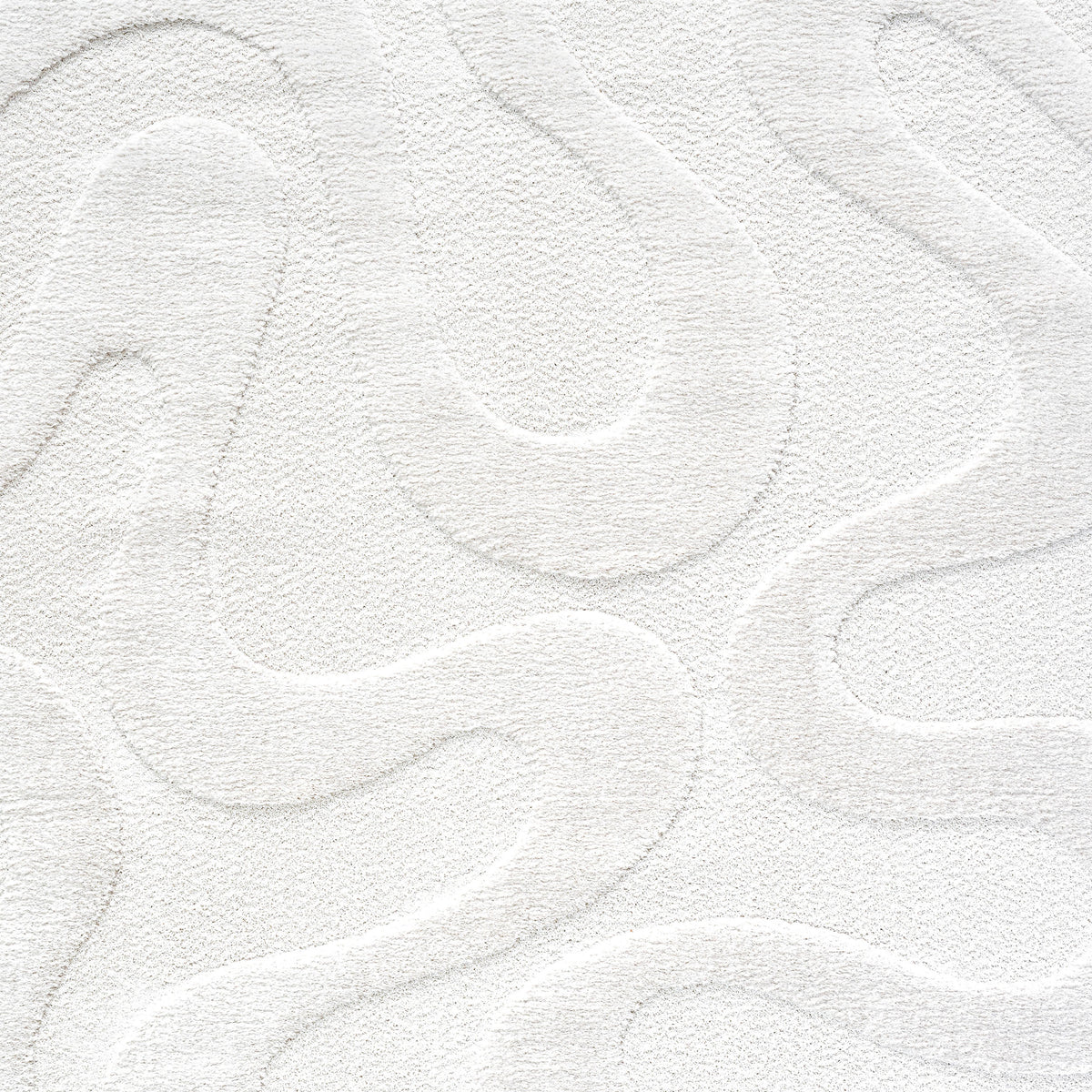 Armita Abstract Rug White Organic Curve Modern Floor Art Design – Homekode