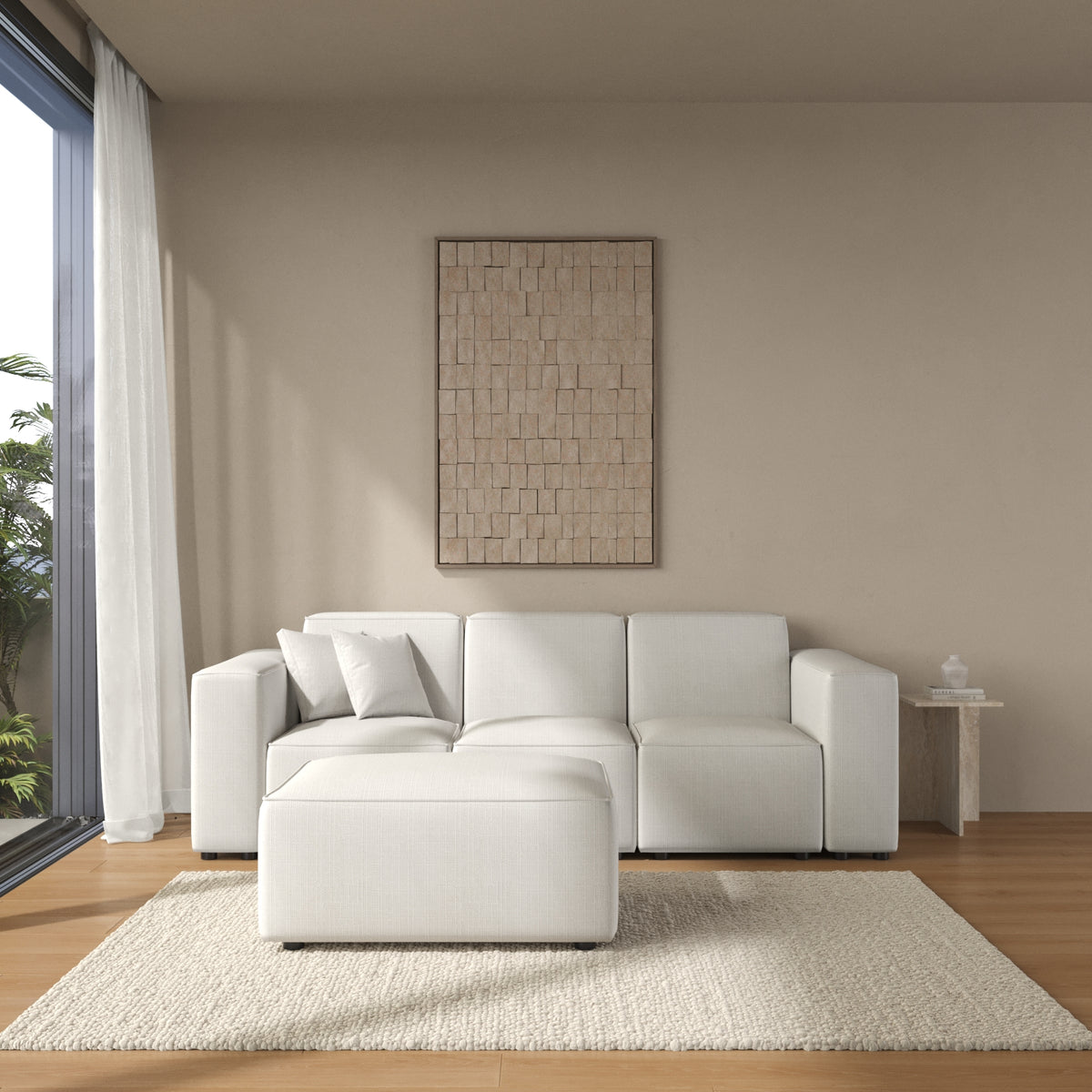 Aysun Frost Line Modular Sofa with Ottoman – Cool Modern Design – Homekode