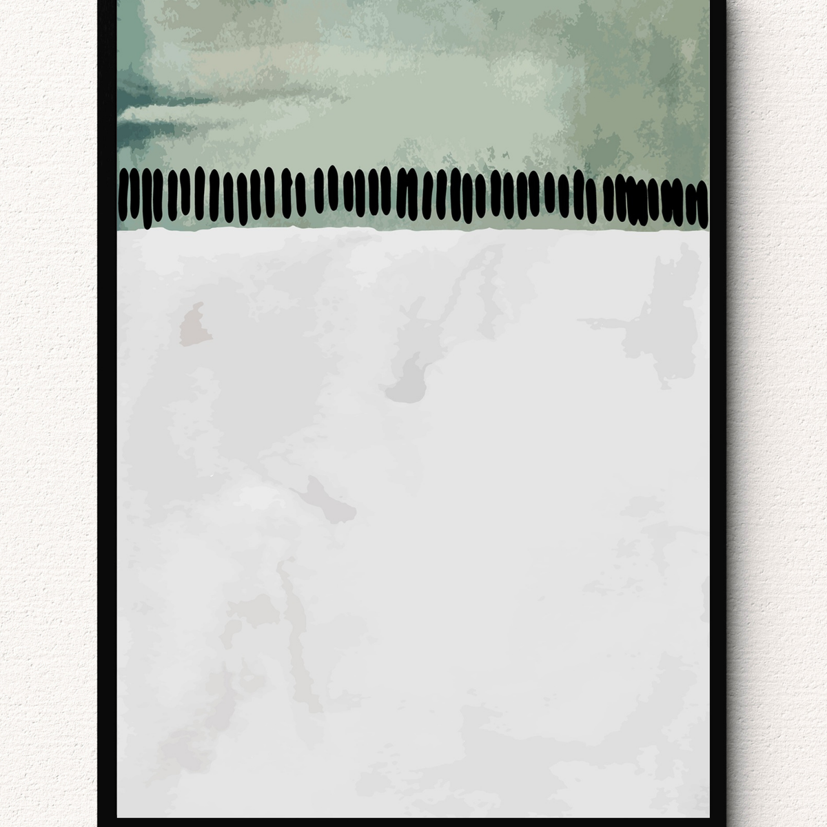 Mist Horizon Wall Art – Minimalist Abstract Gray & White Landscape ...