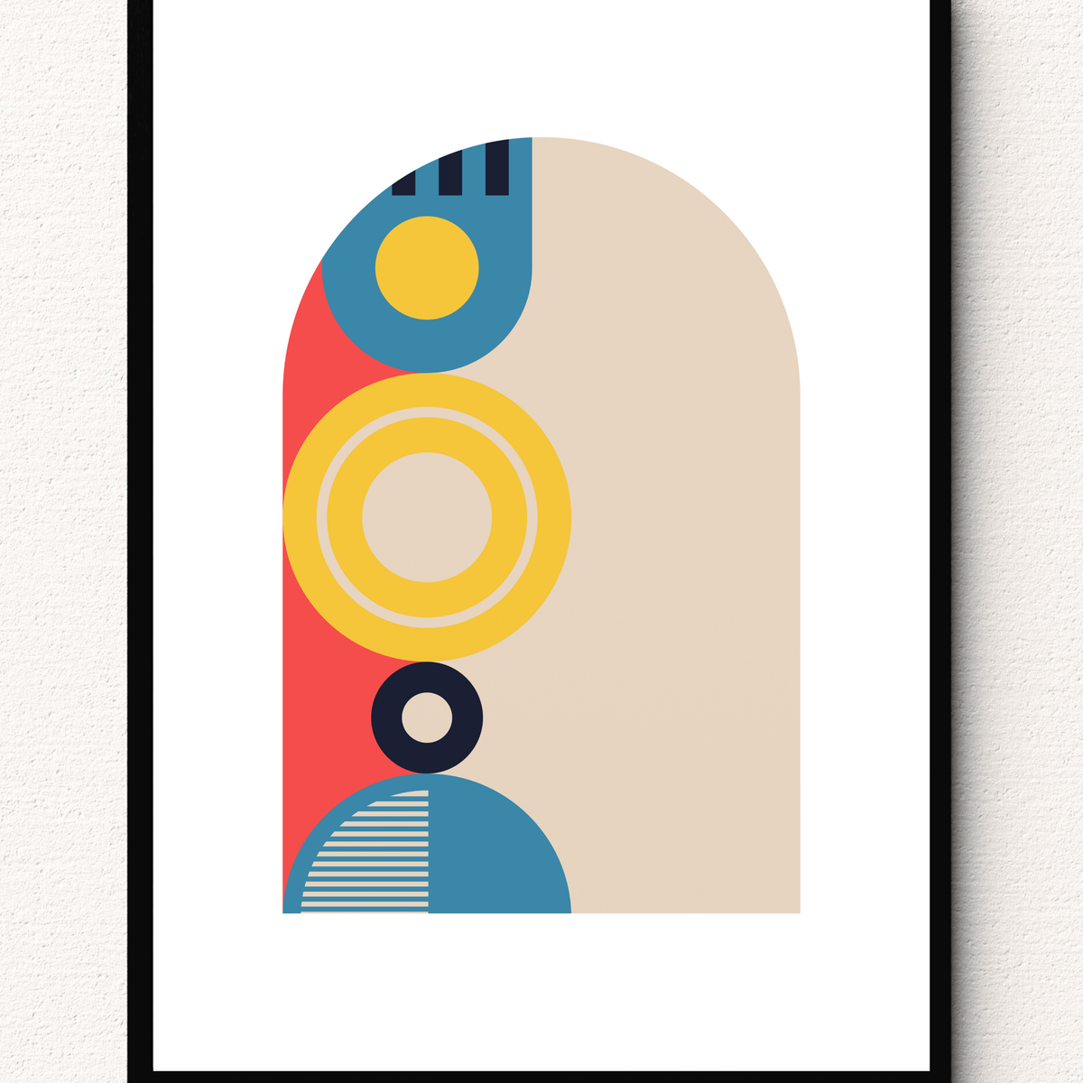Inner Alignment Abstract Wall Art with Geometric Arch Composition ...