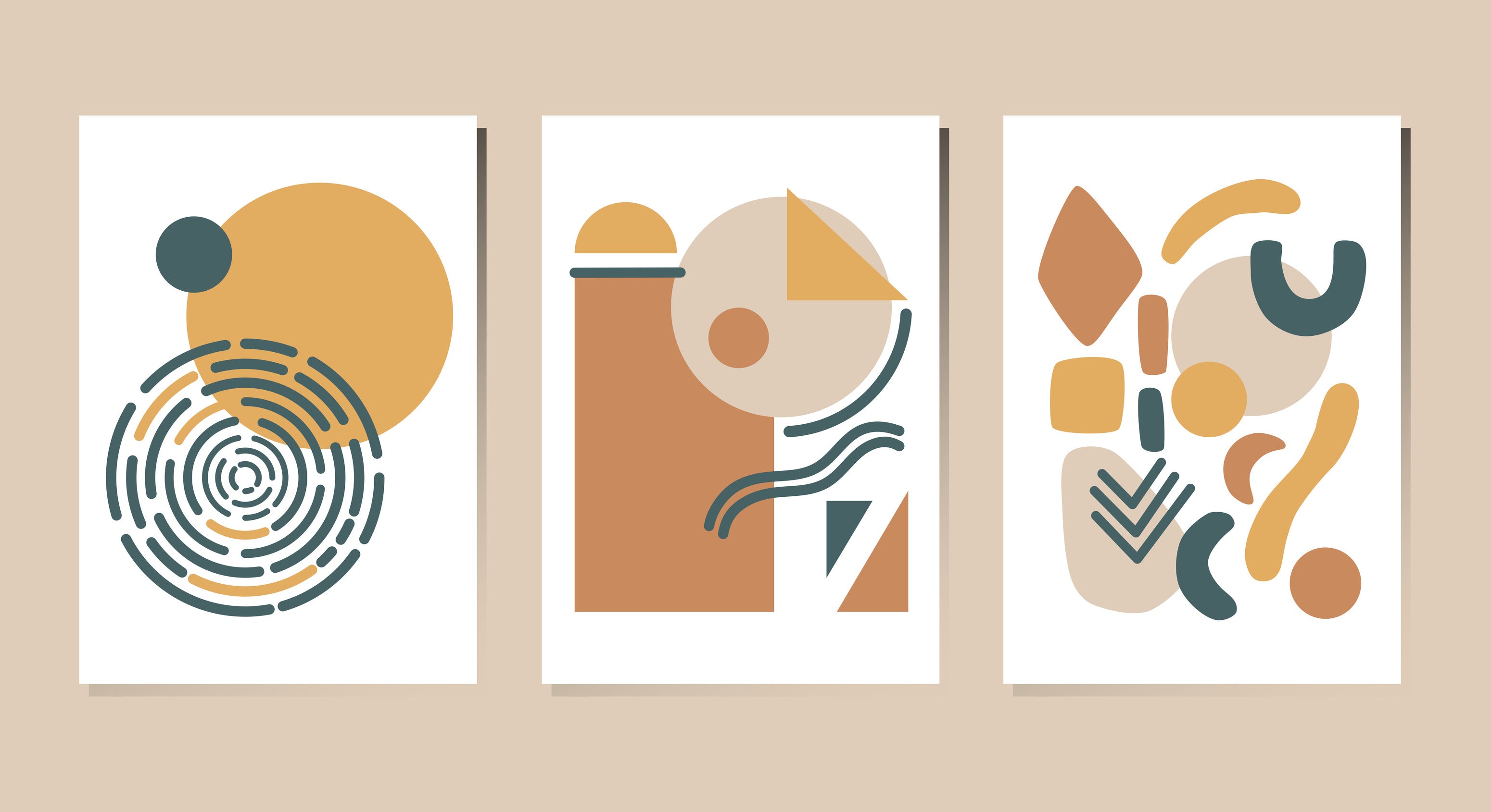 Natural Geometry Wall Art | Modern Abstract Geometric Decor – Homekode