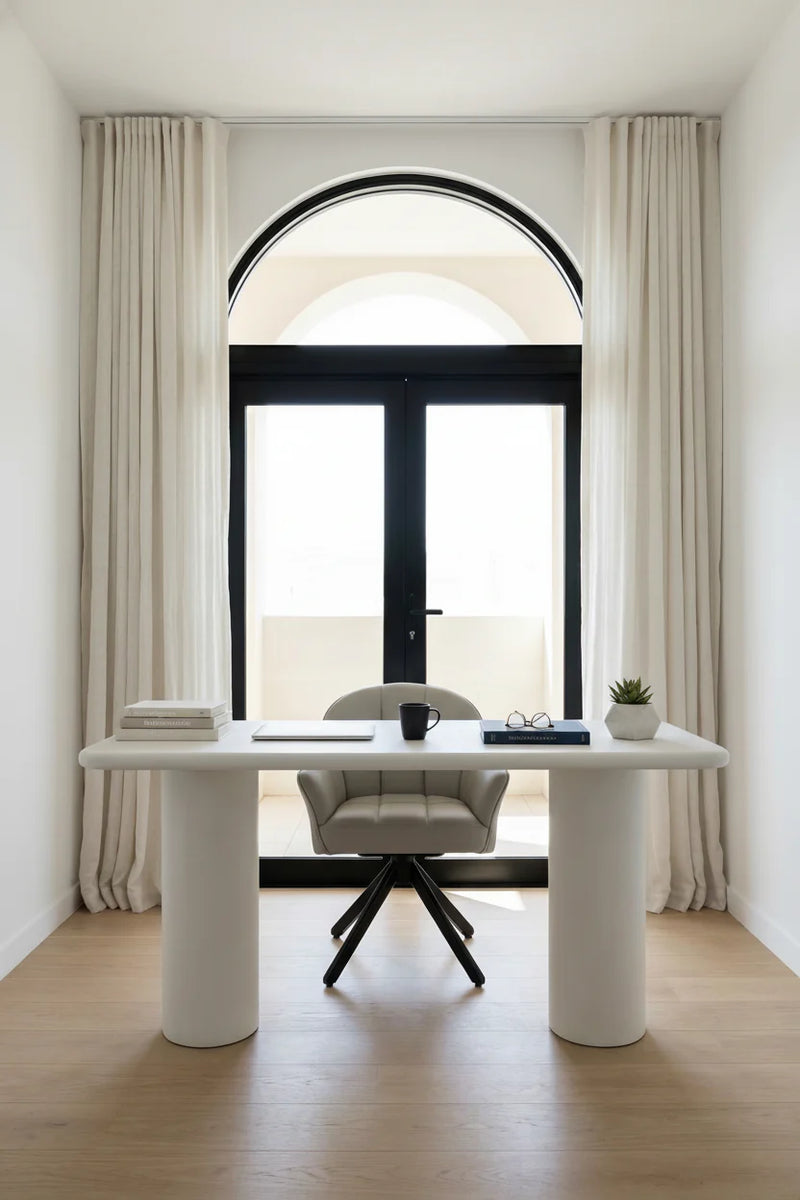 Alara Travertine Desk for Home Office – Minimalist Luxury Stone ...