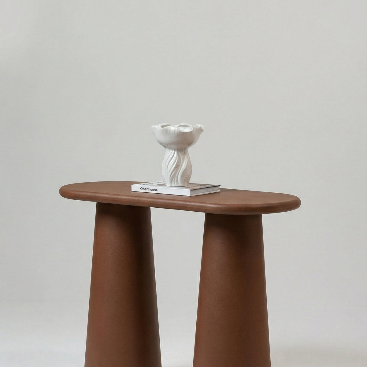 Alessia Mocha Microconcrete Console Table with Oval Top – Homekode
