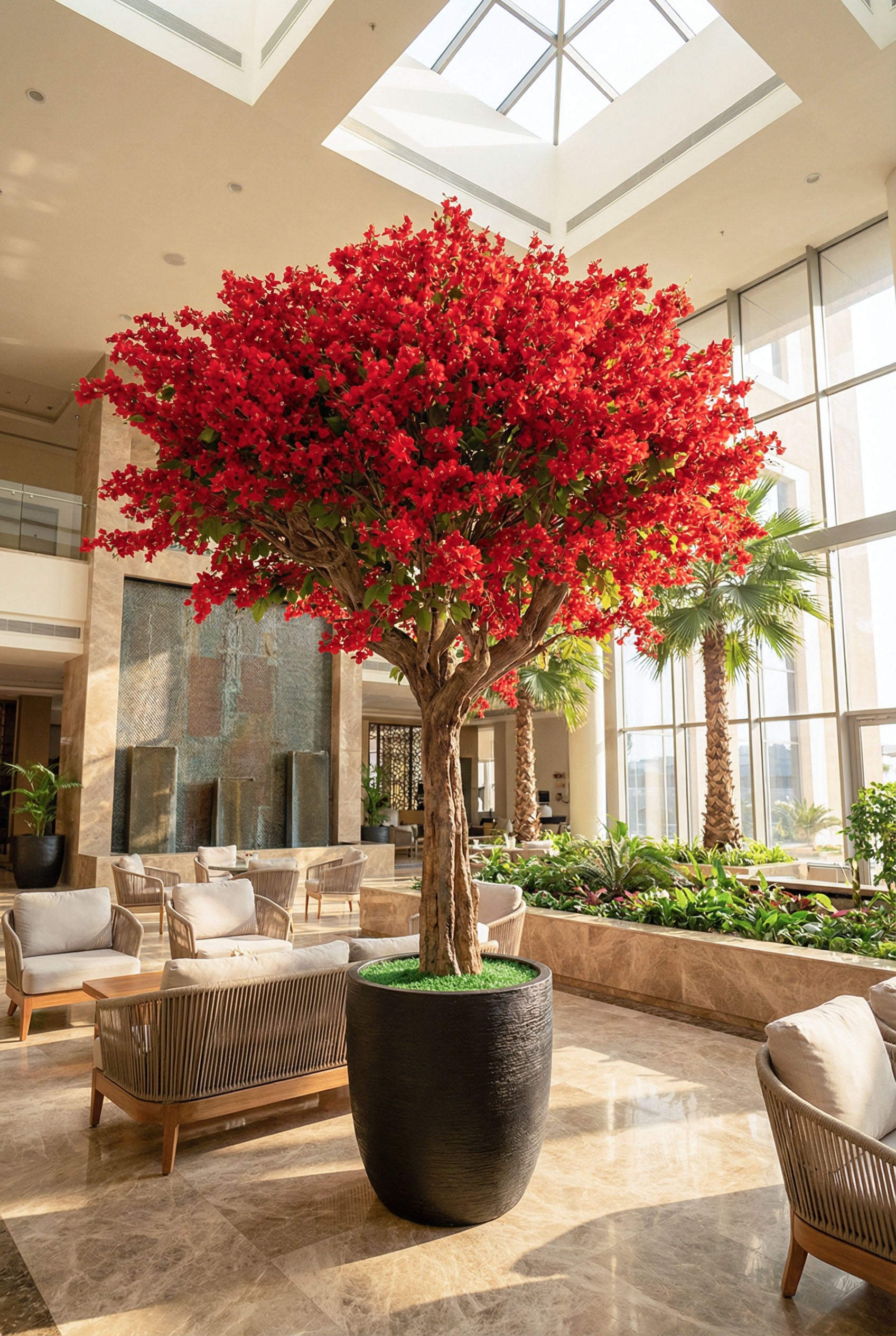 Artificial Red Blossom Tree with Natural Multi Trunk | Elegant ...