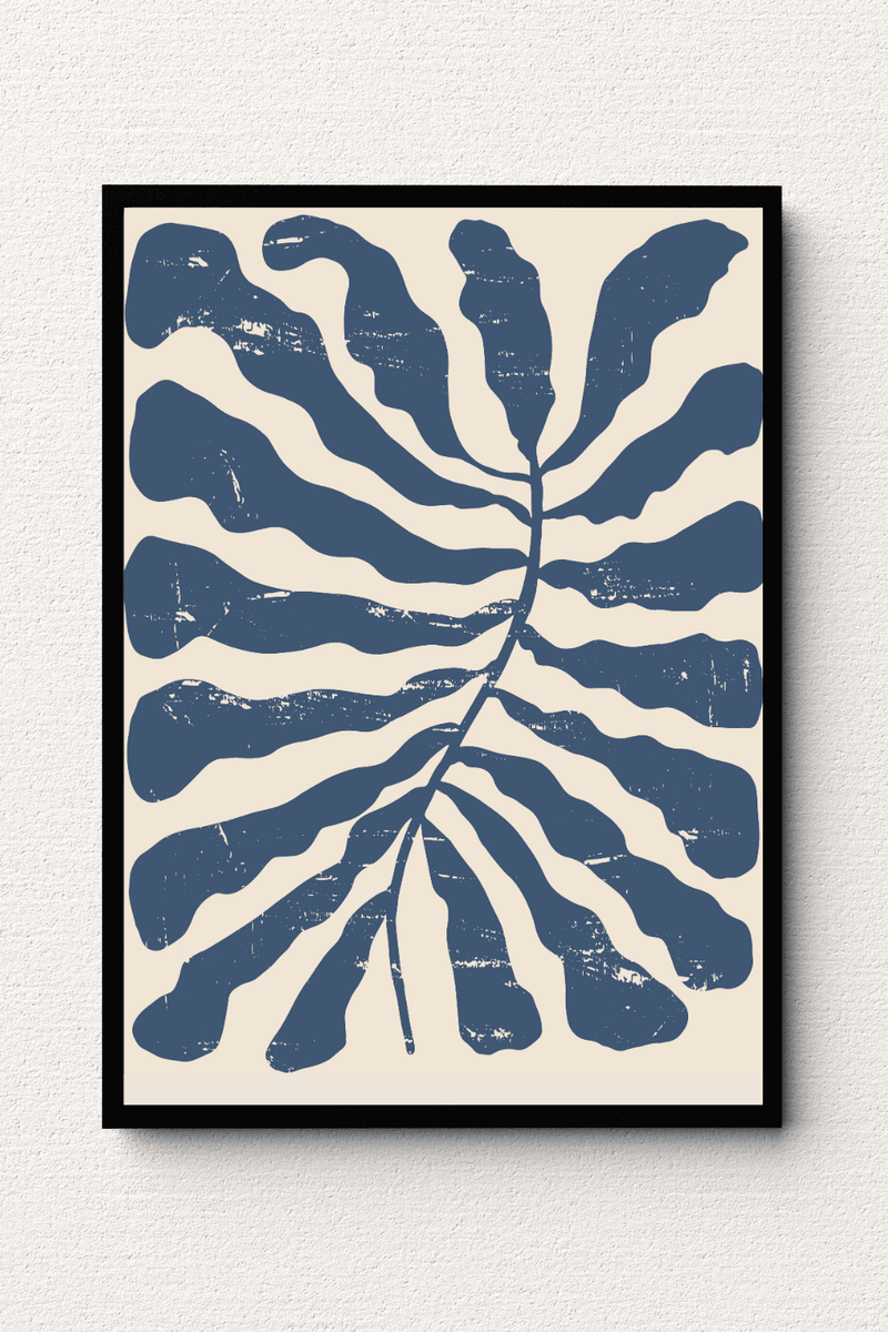 Blue Algae Matisse Abstract Wall Art - Homekode