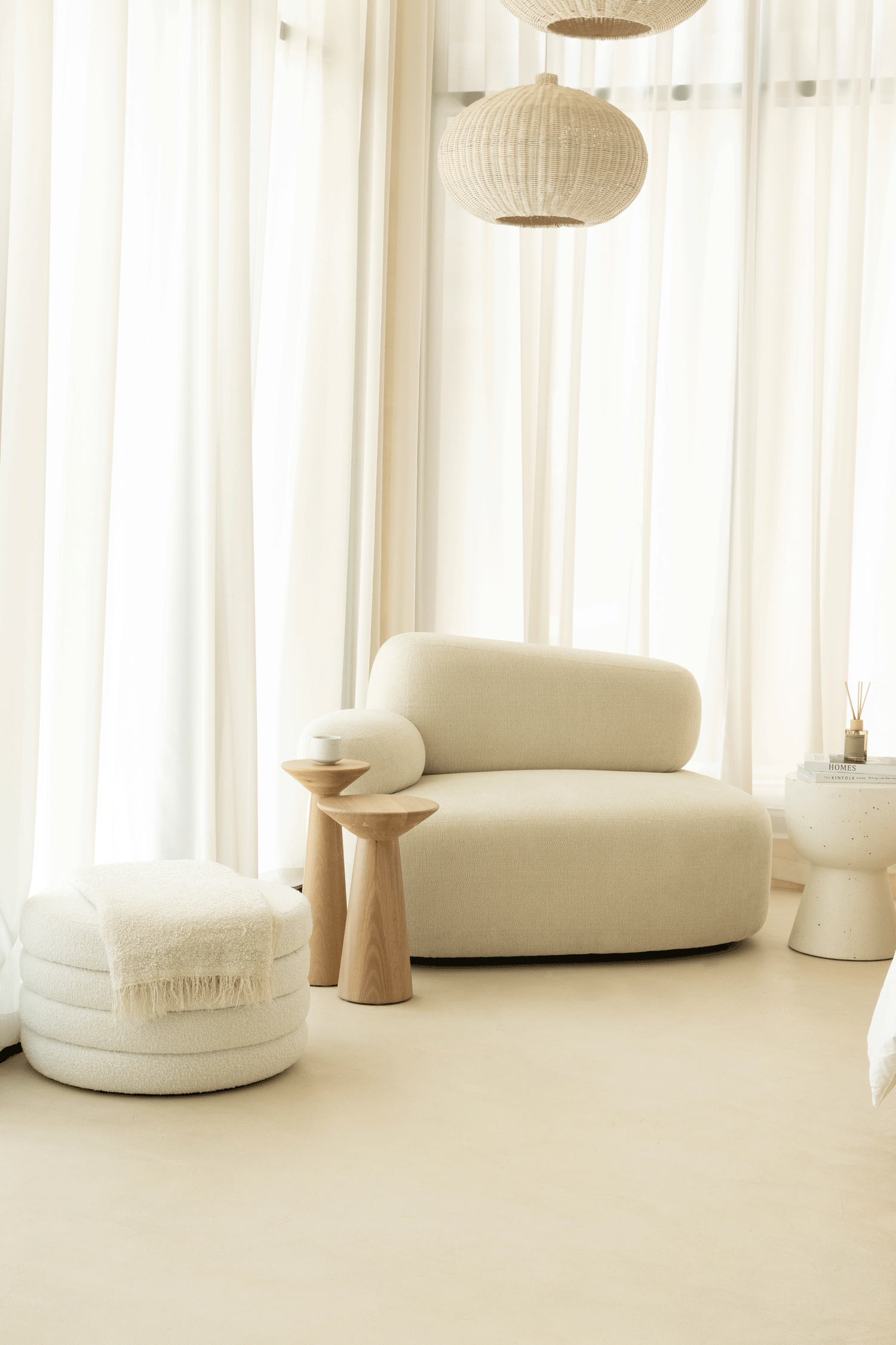 Branka Off White Sofa Chair | Modern Upholstered Lounge Seating – Homekode