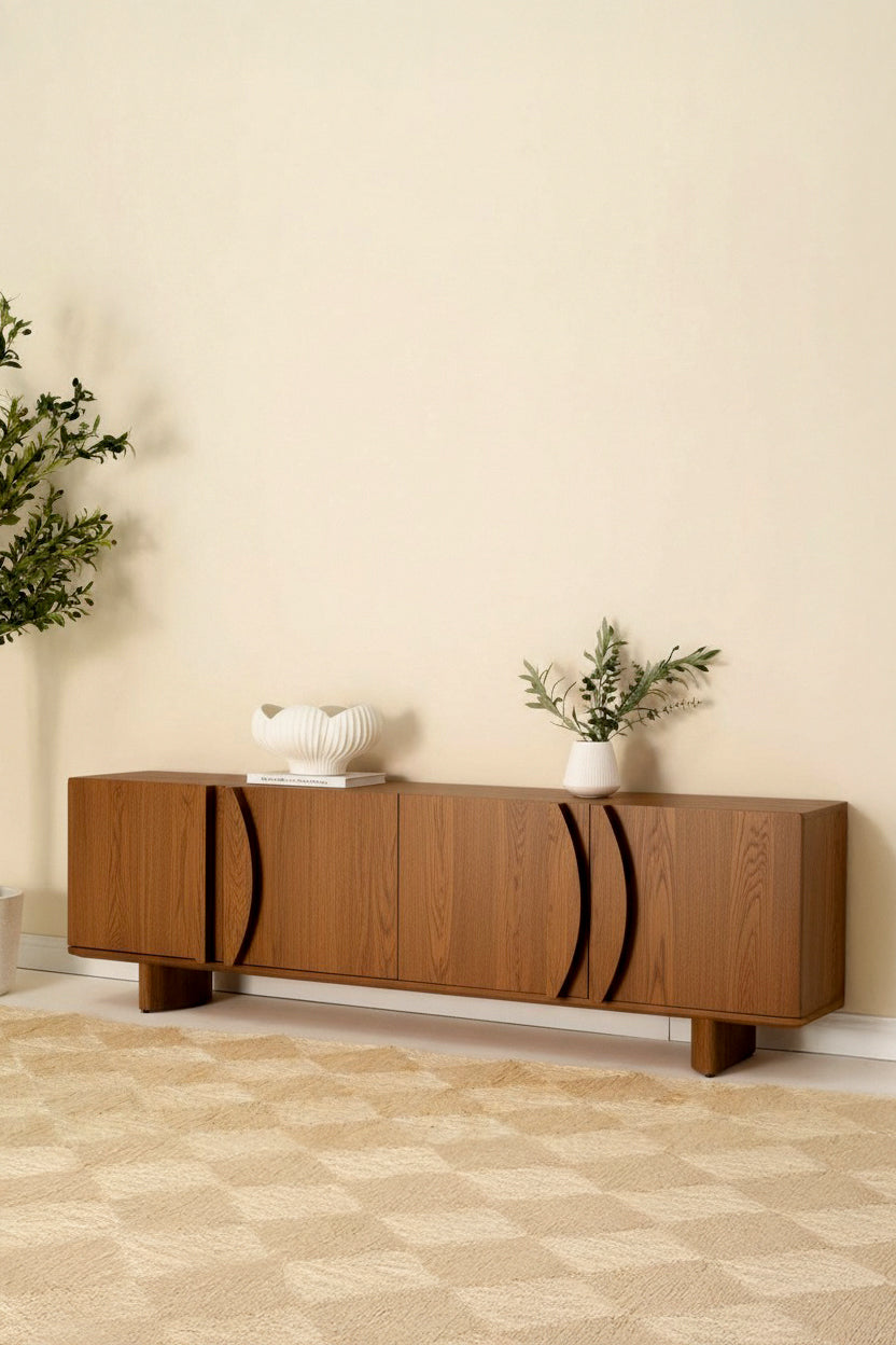 Elliot Dark Wood TV Unit | Modern Wooden Media Console – Homekode