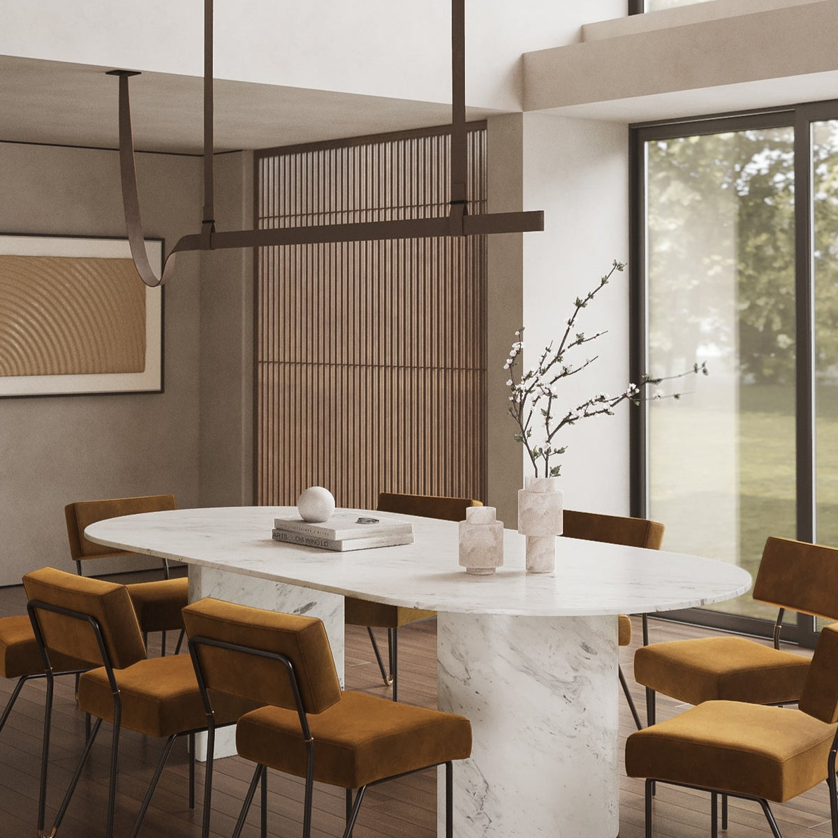 Dakota Bianco Venus Dining Table with Half Moon Legs – Homekode