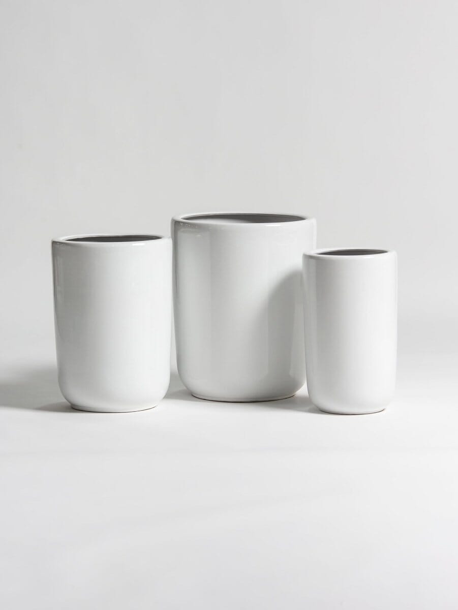 Pure White Glossy Pot II — Contemporary Decorative Accent for Interiors ...