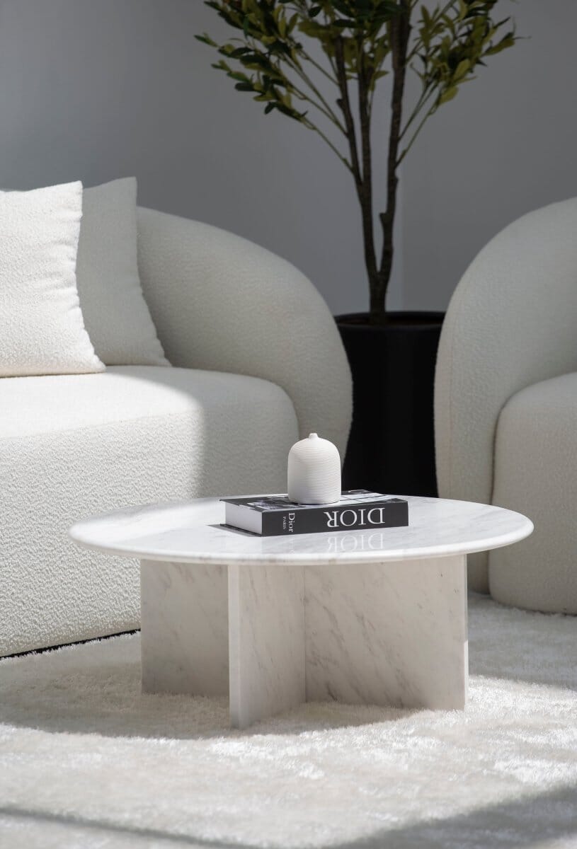 Arloine Santa Helena Marble Coffee Table — Layered Form with Natural ...