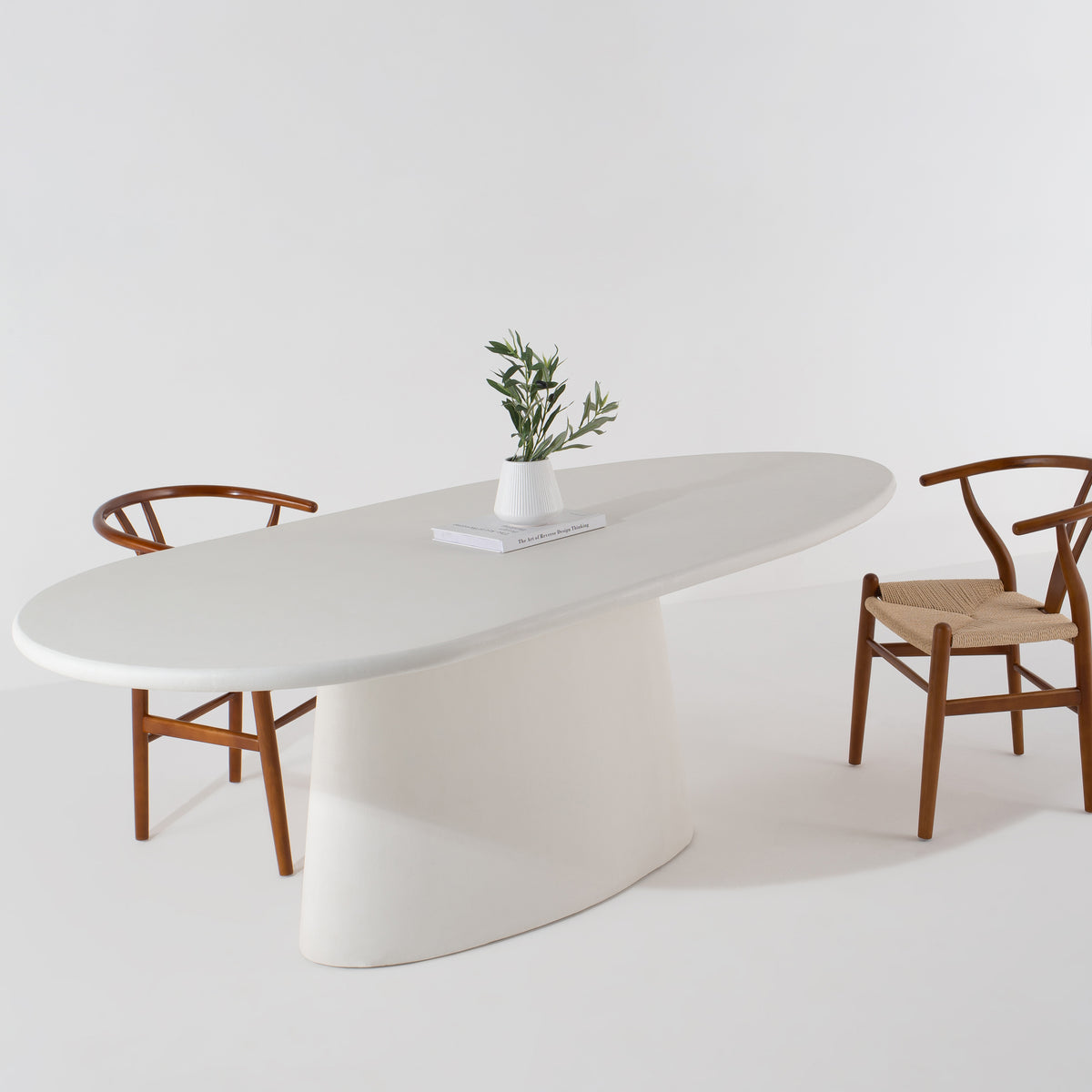 Portia Off White Microconcrete Dining Table – Contemporary Stone ...