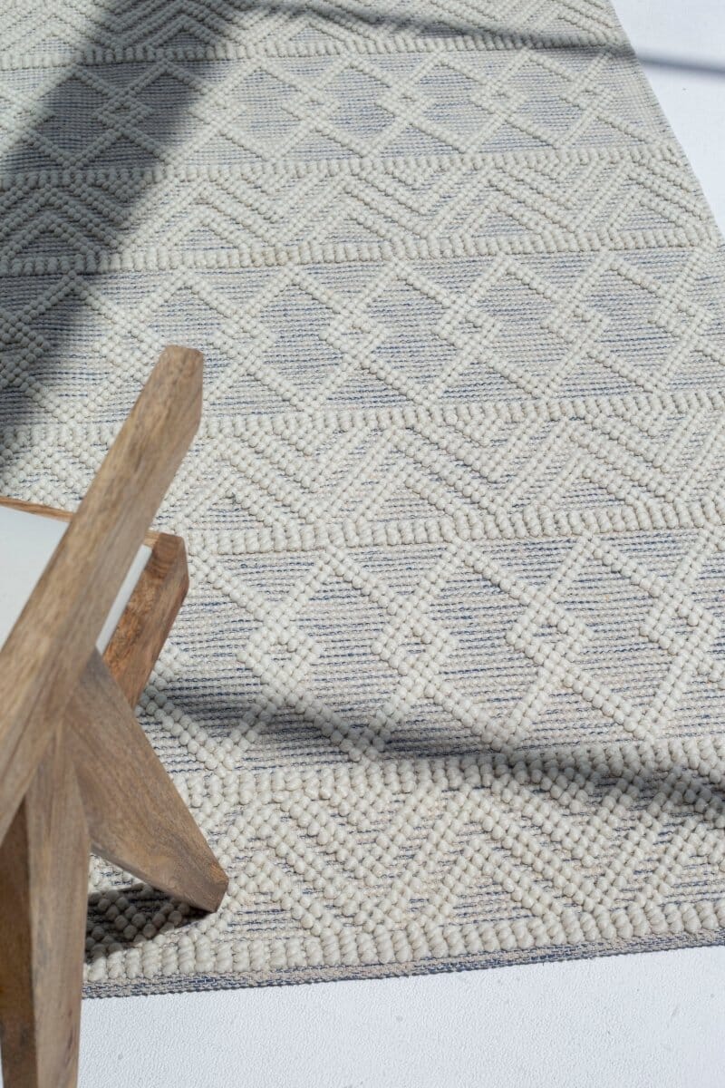 Azure Breeze Light Blue Woven Rug with Calm Textured Surface Set – Homekode