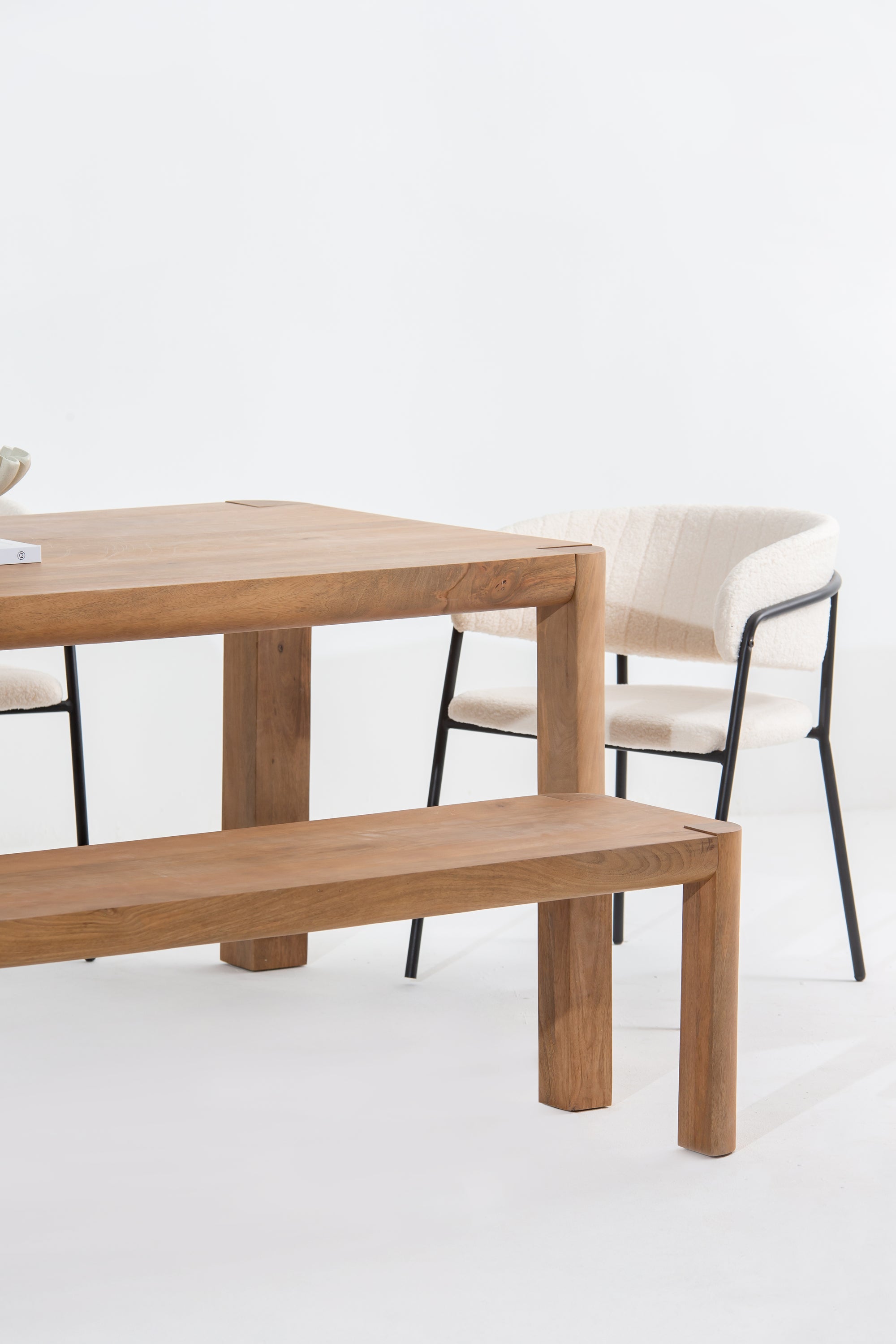 Mavina Solid Wooden Dining Table – Modern Rectangular Minimalist Style ...
