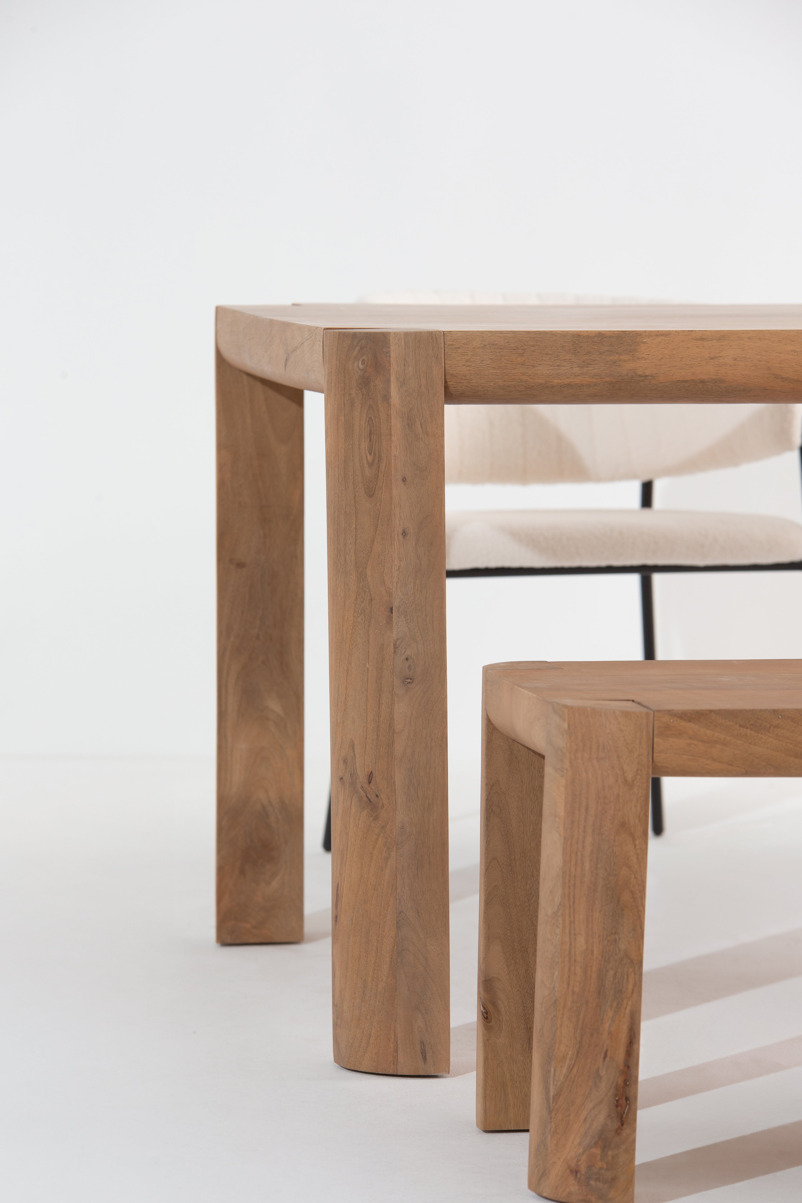 Mavina Solid Wooden Dining Table – Modern Rectangular Minimalist Style ...