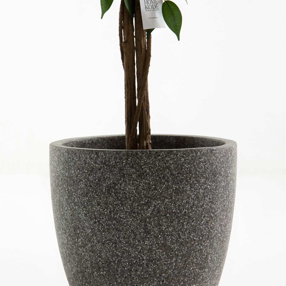 Vita Tapered Grey Concrete Planters with Matte Textured Finish – Homekode