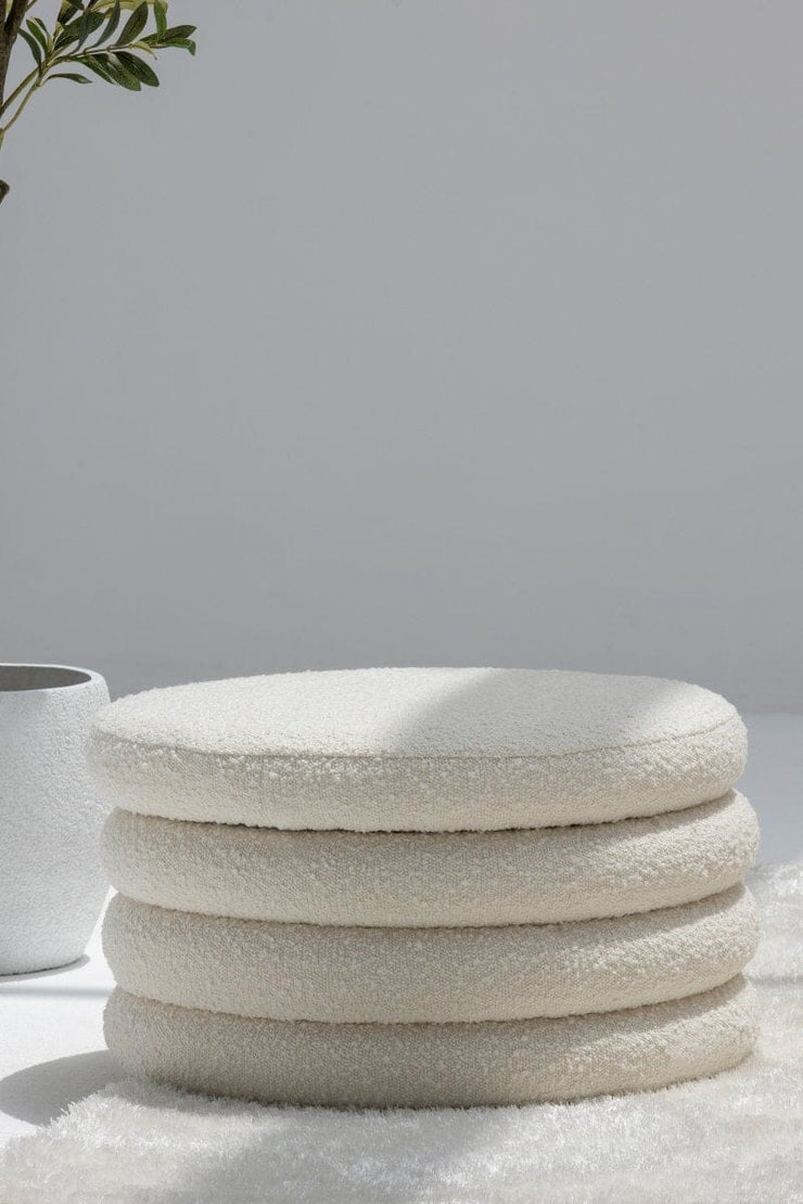 Large Layered Boucle Pouf Ottoman - Homekode