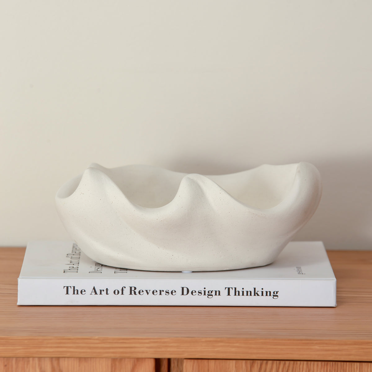 Fluctus Fiber Ceramic Bowl Sculptural Off White Decor Accent Piece Art ...