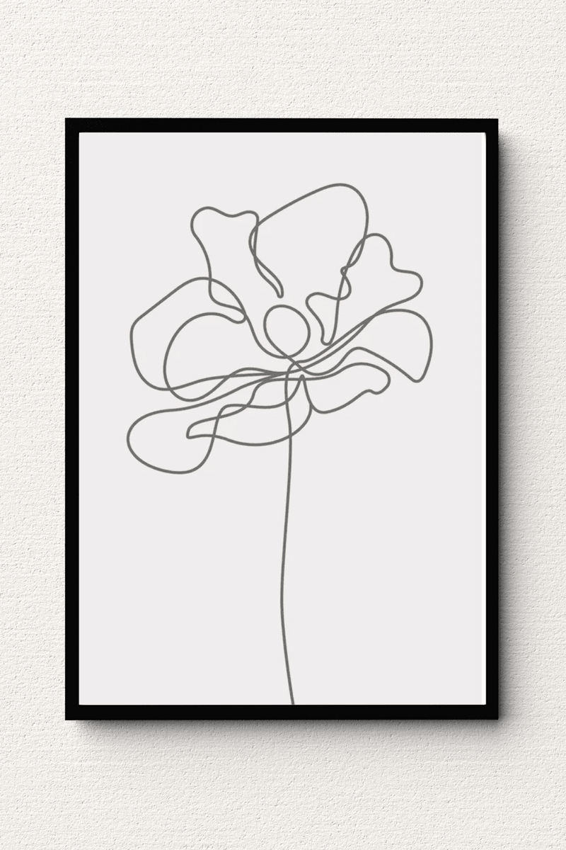 Floral Noir Wall Art — Contemporary Botanical Accent for Modern ...
