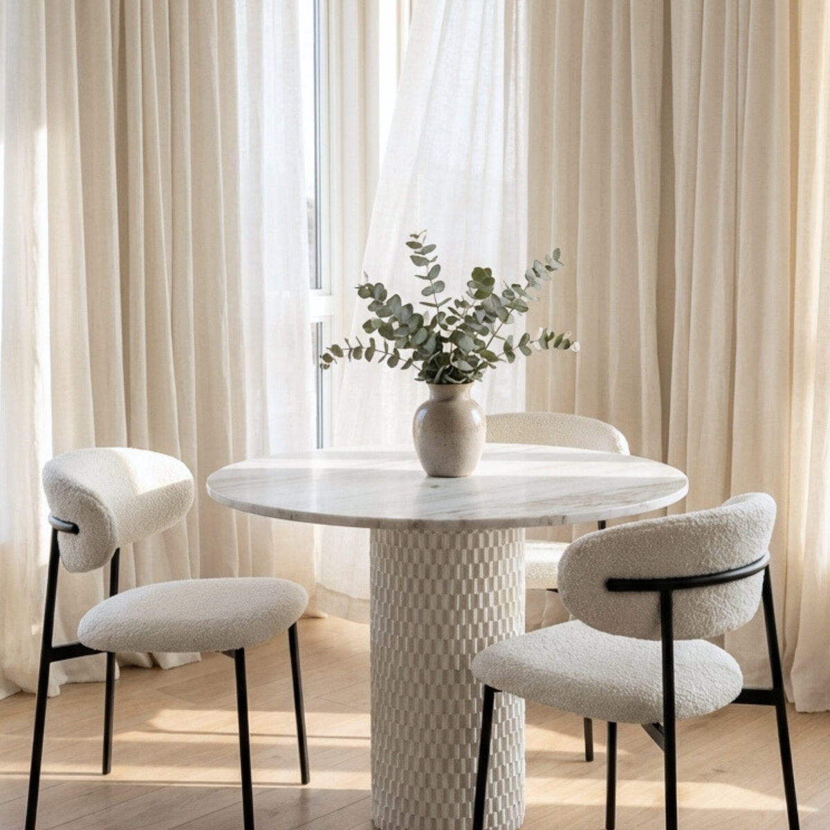 Grace Round Marble Dining Table - Calacatta Greek Marble Legs – Homekode