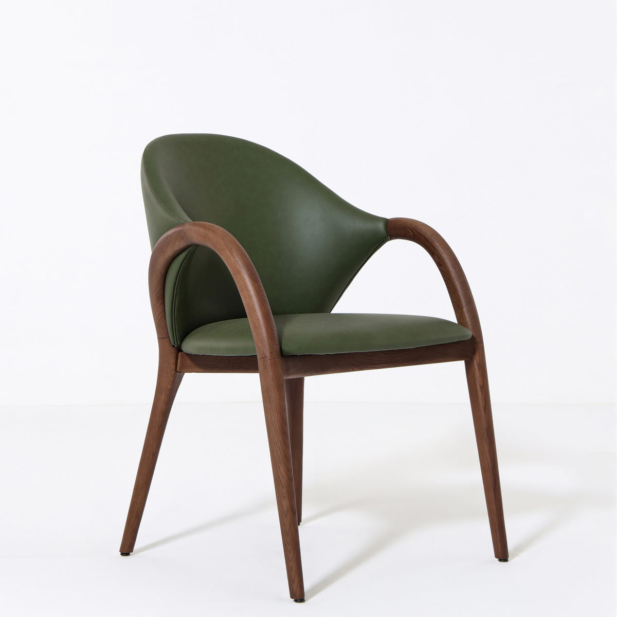 Selva Wooden Dining Chair | Green Upholstered Modern Dining Seat – Homekode
