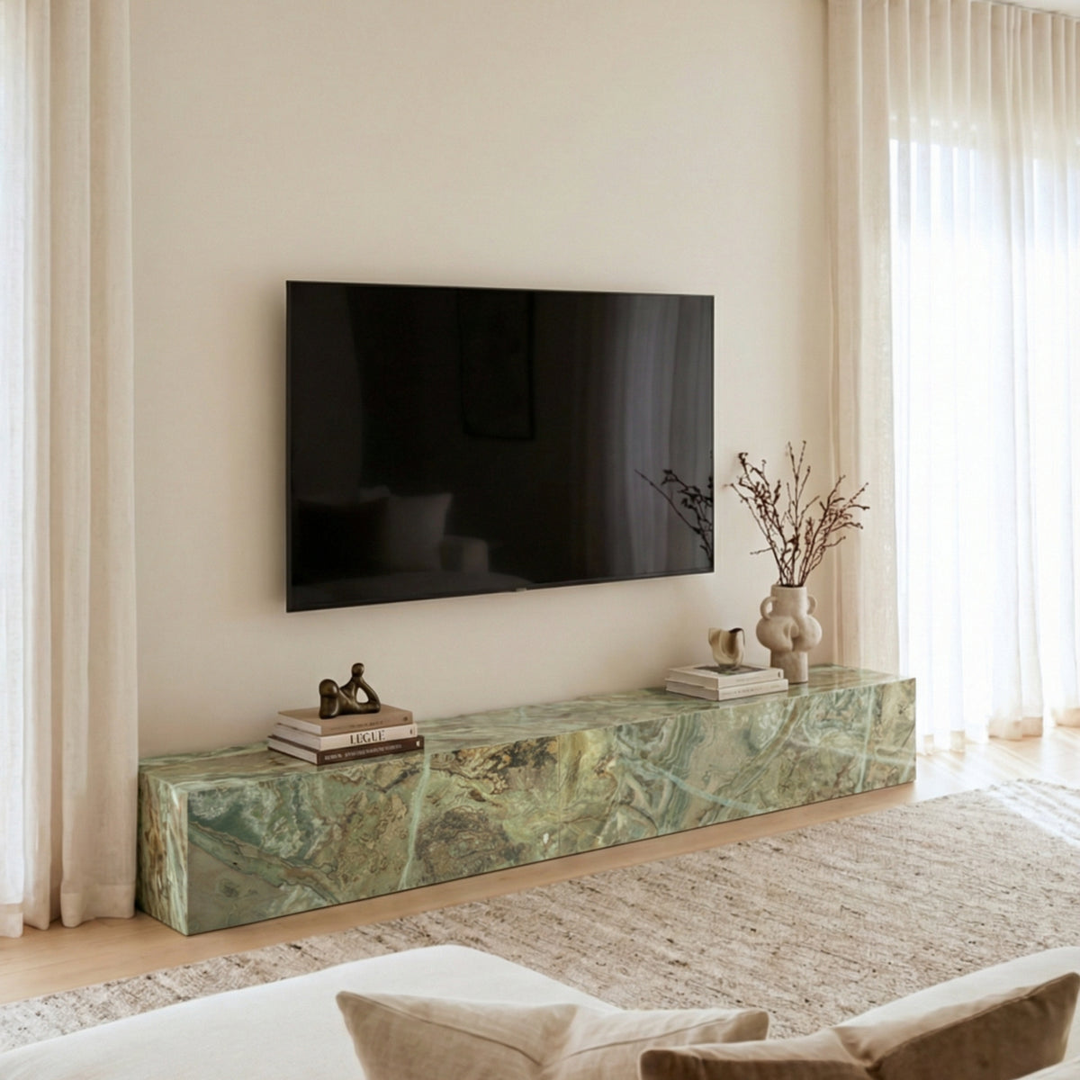 Hellenic Green Onyx Classic TV Unit | Luxury European Design – Homekode