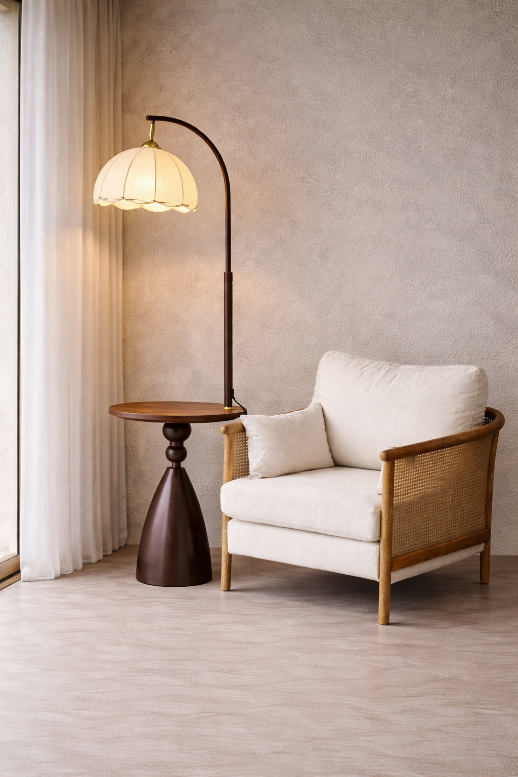 Lorenzo Brown Wooden Floor Lamp for Warm European Inspired Interiors – Homekode