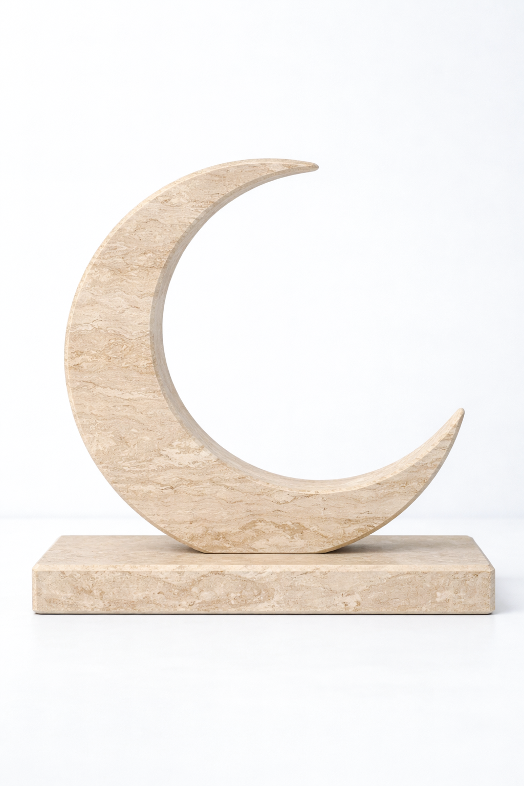 Elevate Your Space with a Lune Travertine Moon Decor Accent – Homekode