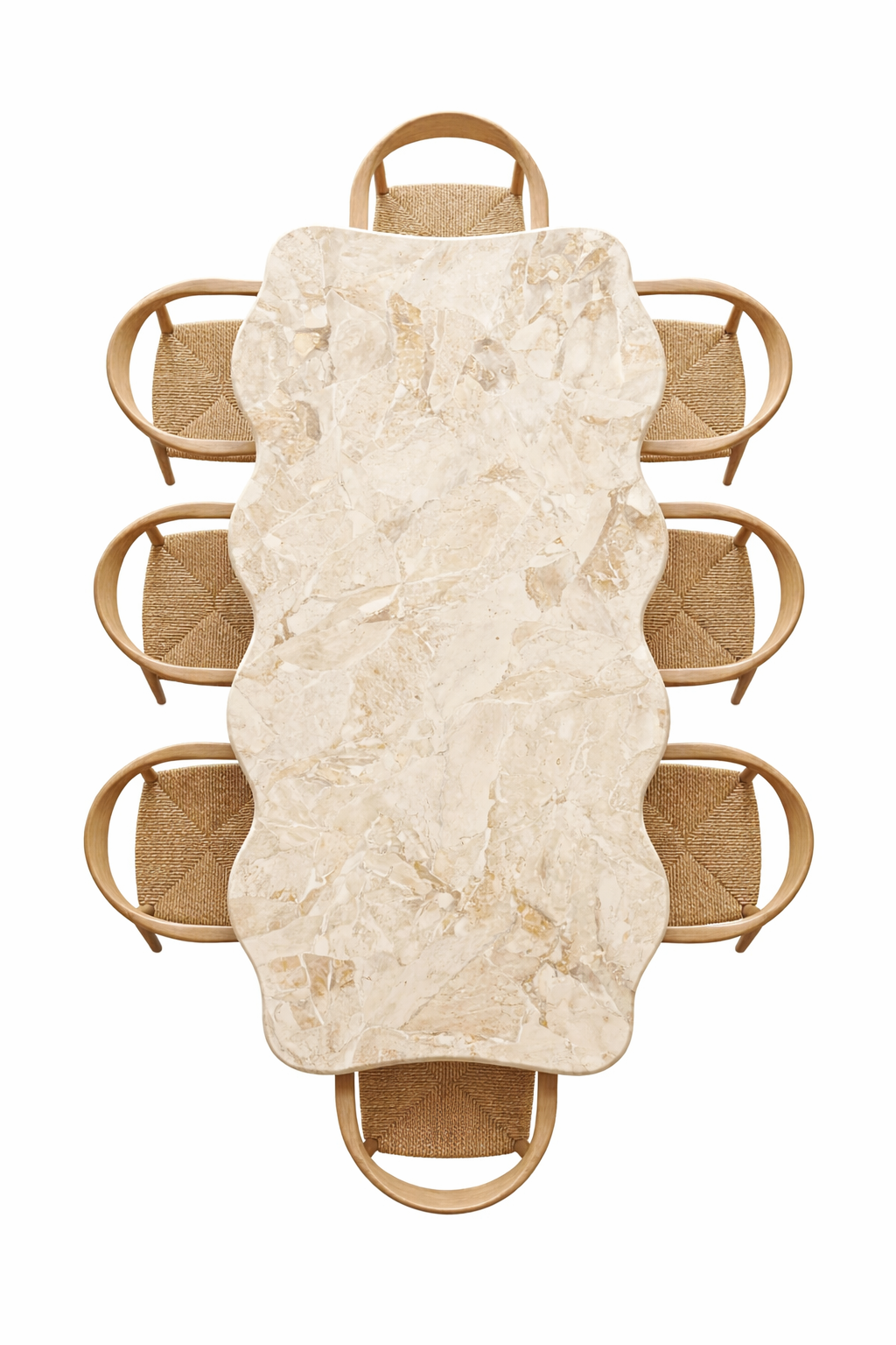 Orvieto Jerusalem Stone Irregular Top Dining Table for Mediterranean ...