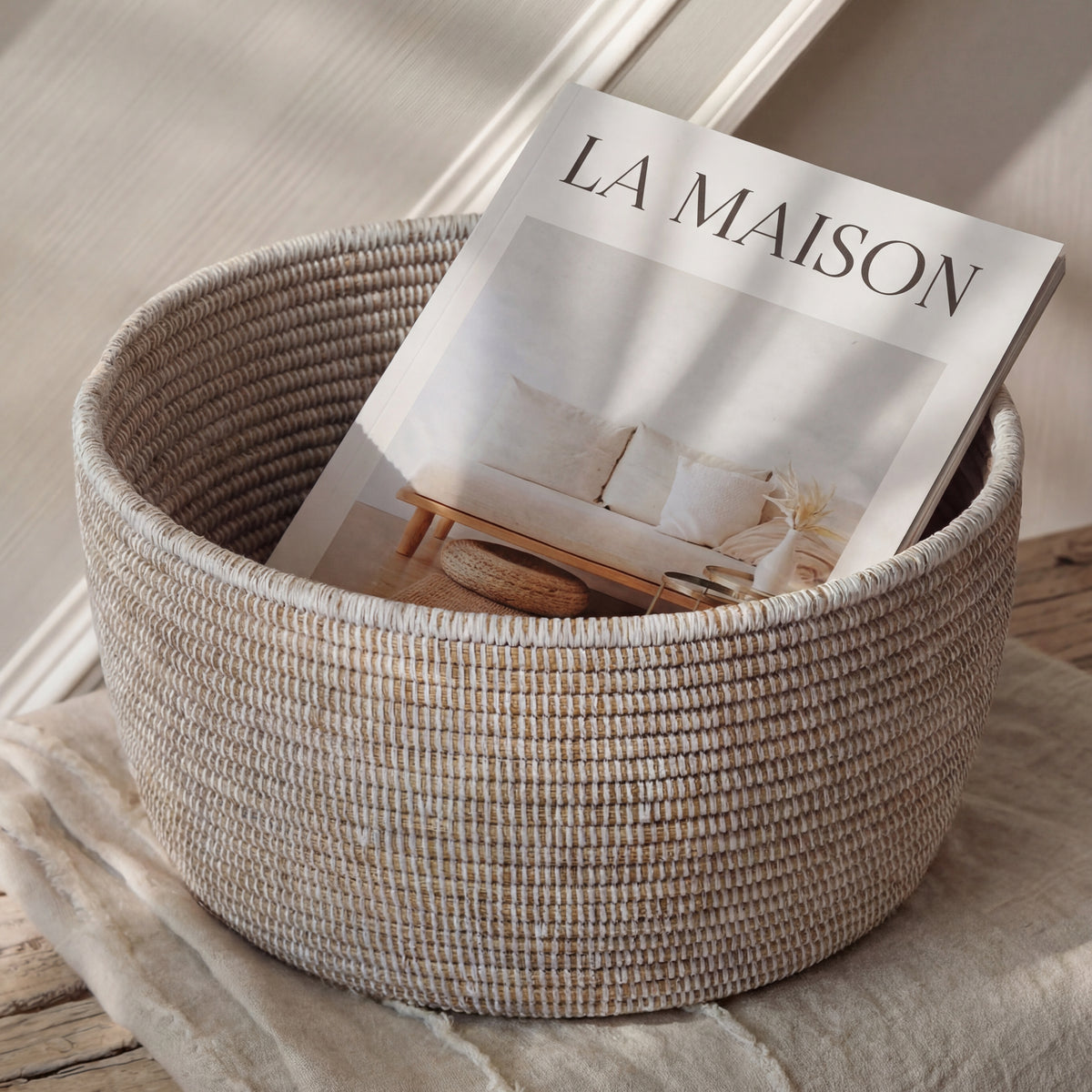 Make Your Home Feel Calmer with a Chic White Handmade Storage Basket ...
