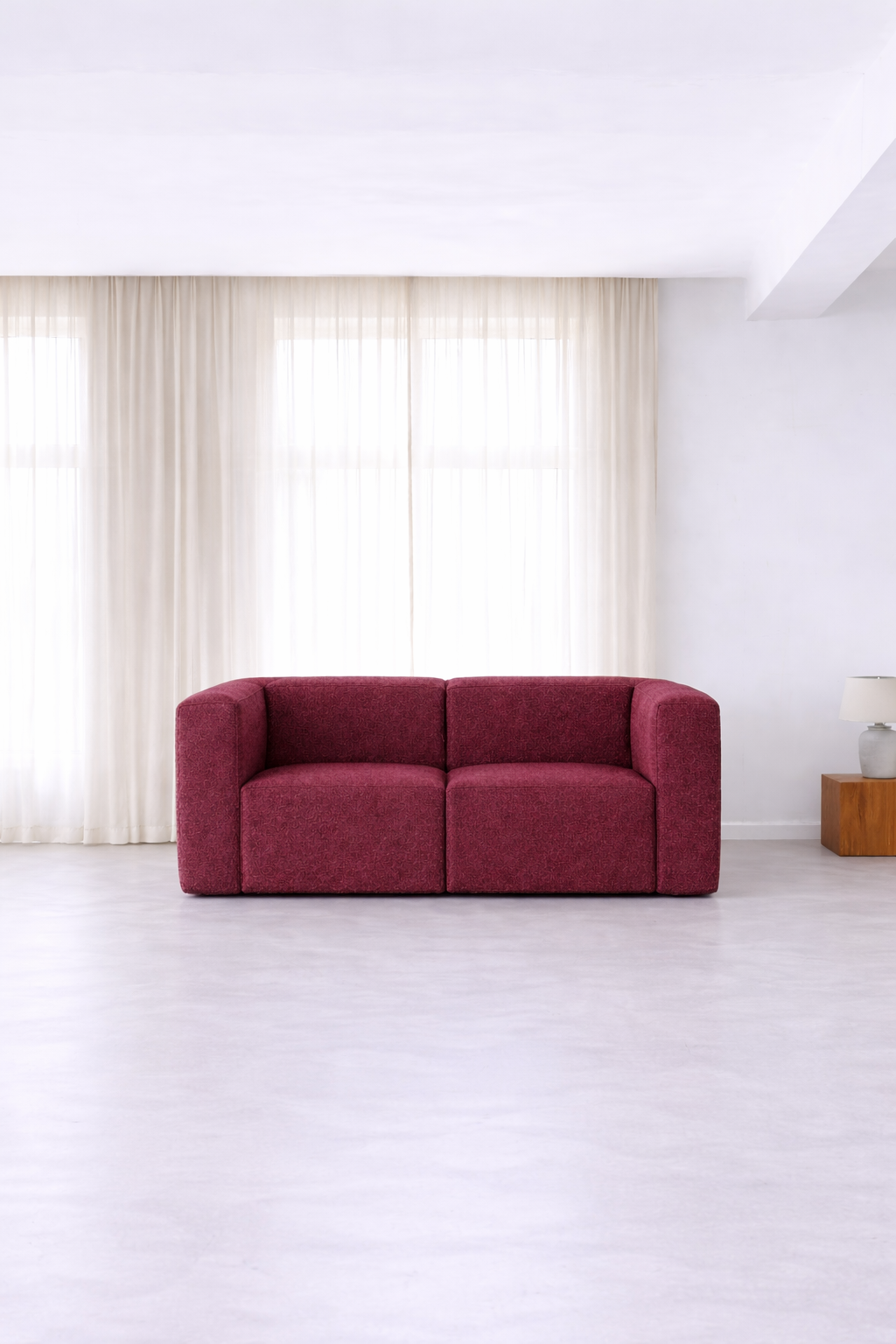Create a Bold Living Space With a Maroon 2 Seater Modular Sofa – Homekode