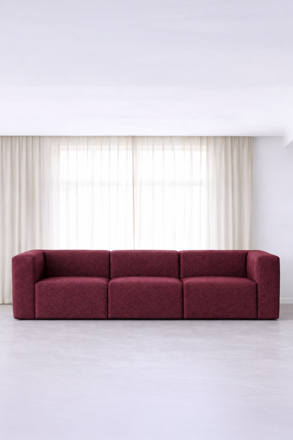 Create a Bold Living Space With a Maroon 3 Seater Modular Sofa – Homekode