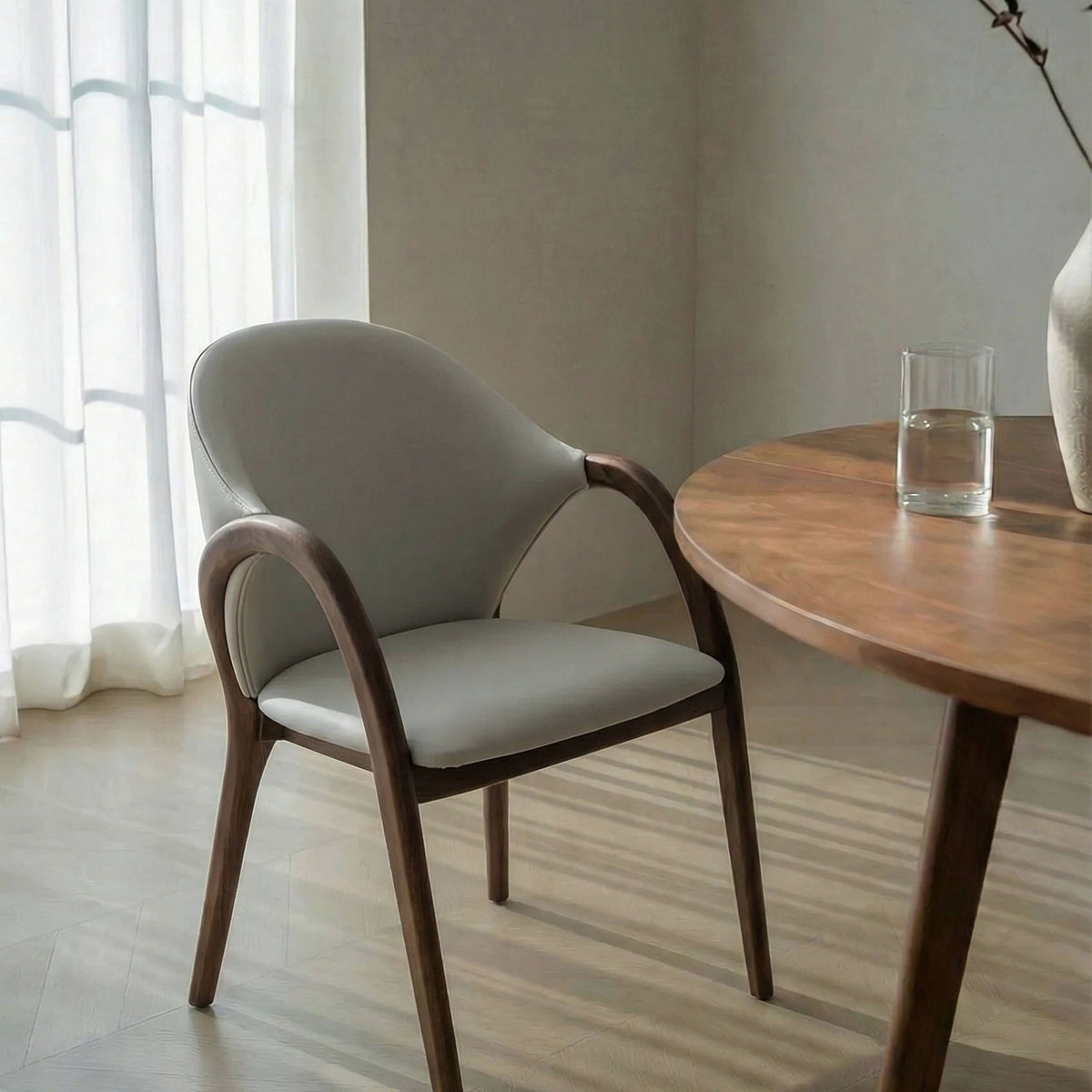 Selva Wooden Dining Chair | Beige Upholstered Modern Dining Seat – Homekode