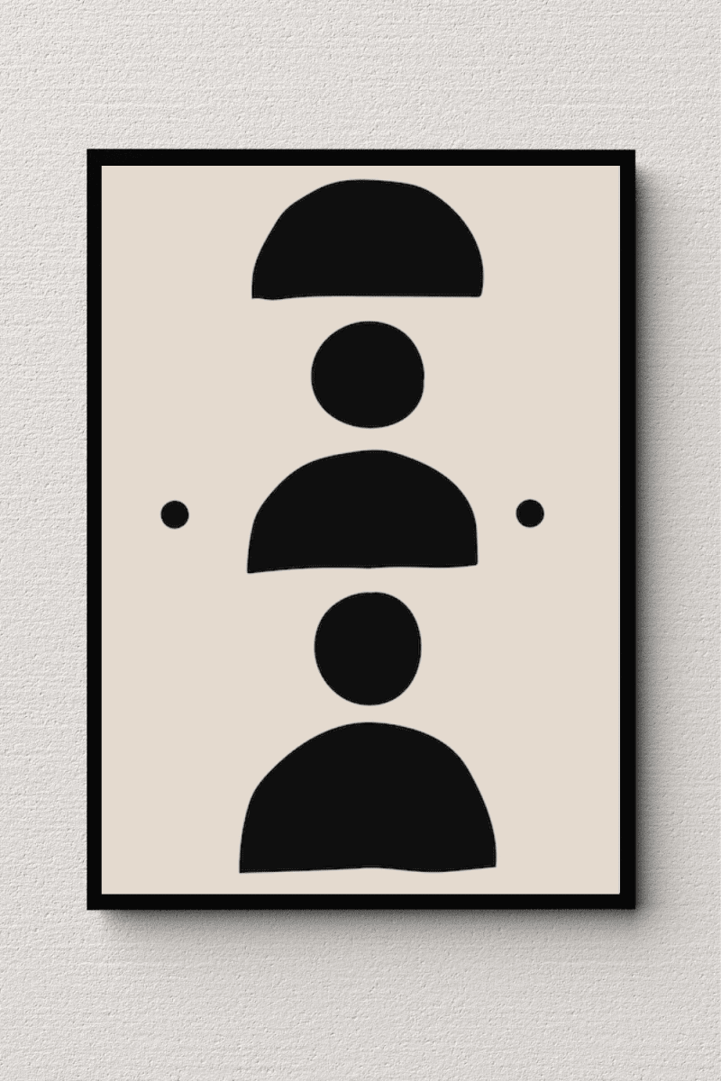 Symbolic Symmetry Wall Art Black Abstract Geometric Canvas Print Decor ...
