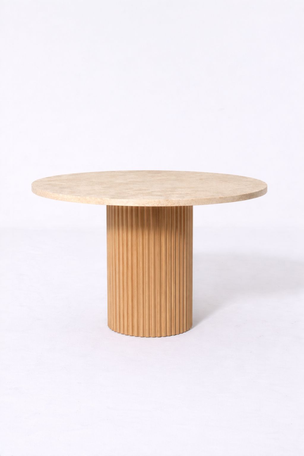 Elevate Your Dining Space With Mori Travertine and Light Wood Style ...