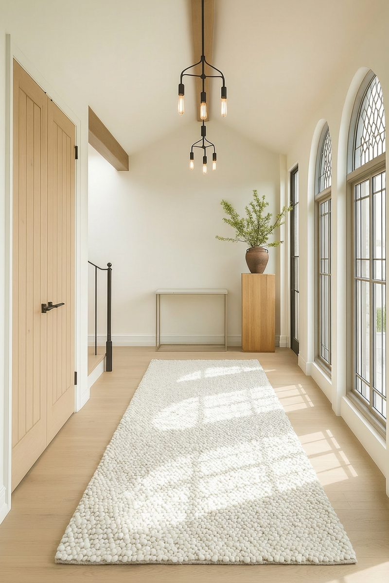 Velin White Hallway Rug 80x200CM | Handcrafted Wool Runner – Homekode