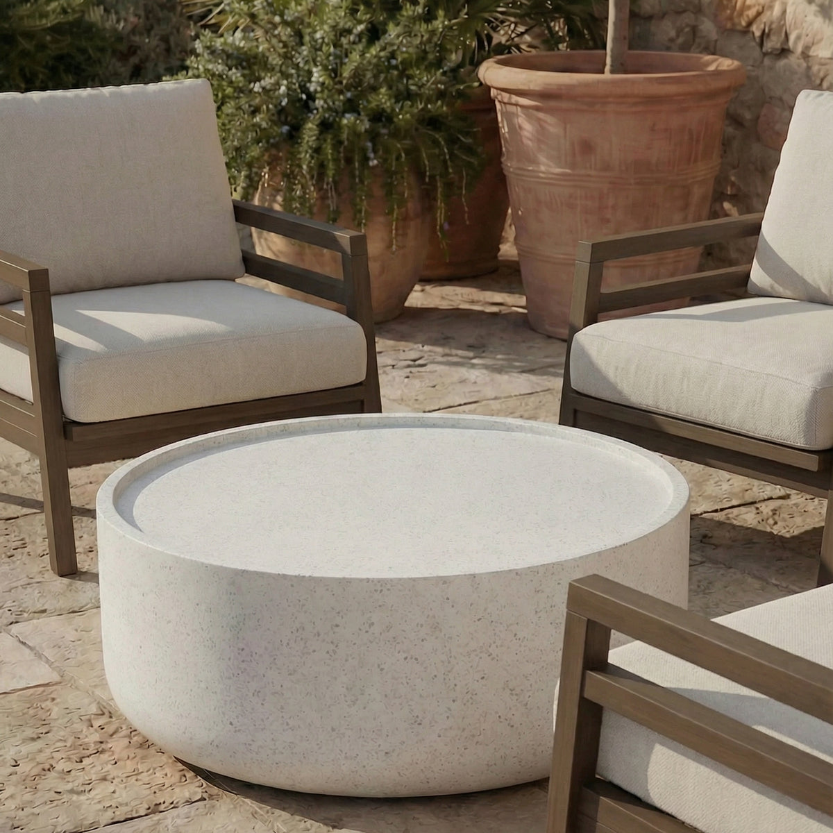 Alto Off White Speckled Outdoor Microconcrete Coffee Table – Homekode