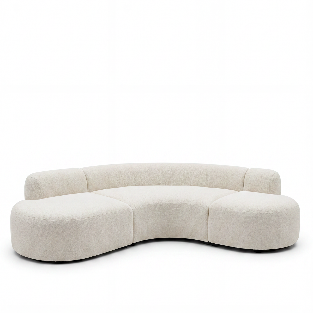 Coraline Off White Boucle Modular Sofa | Modern Curved Seating – Homekode