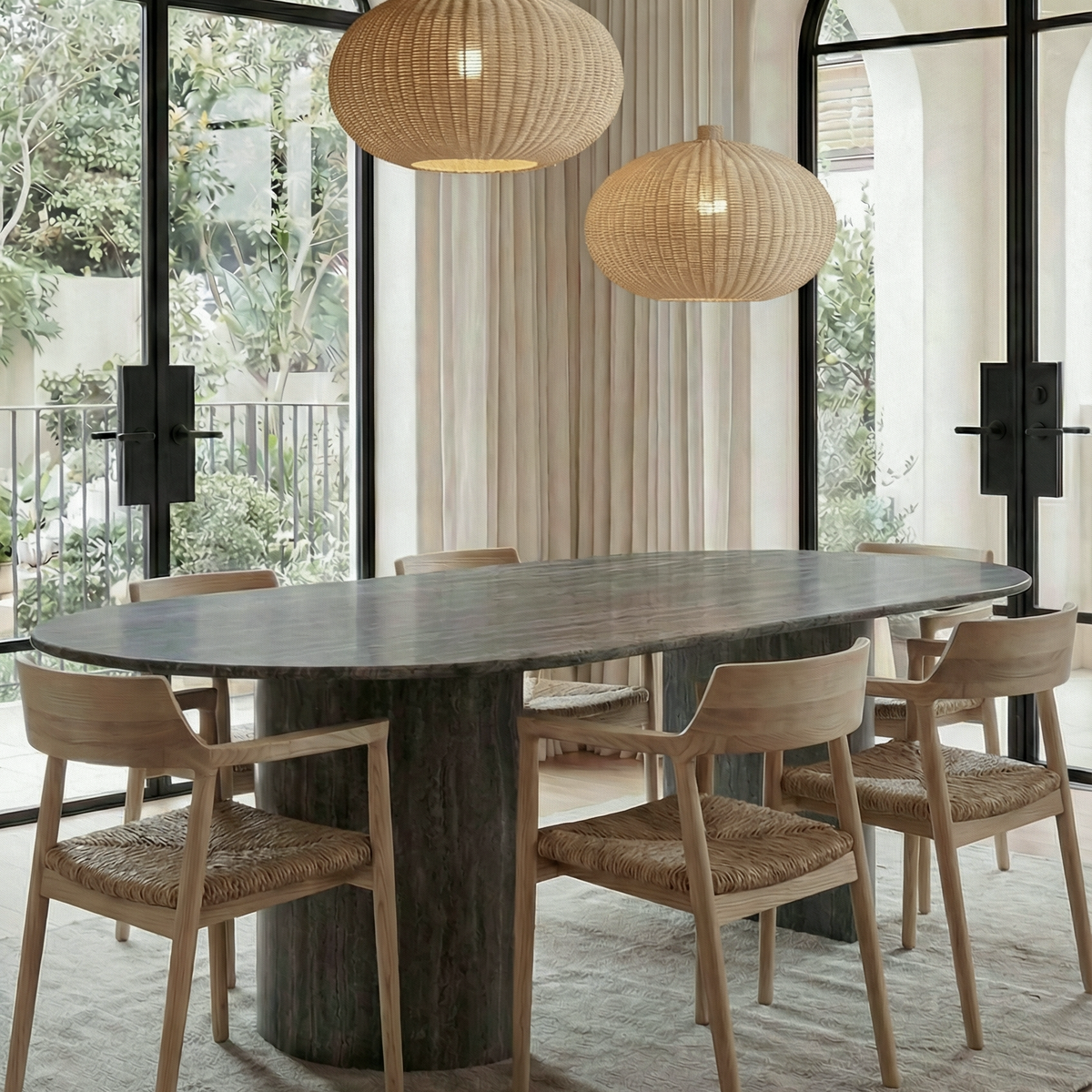 Elevate Your Dining Space with the Dakota Grey Travertine Dining Table ...