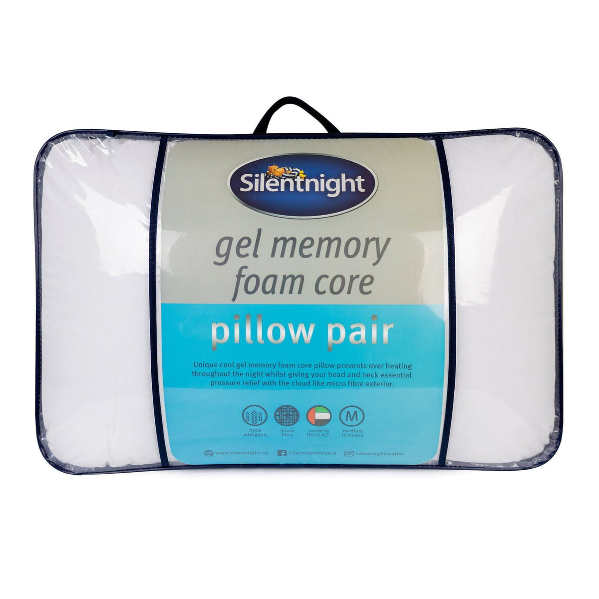 Silentnight Gel Memory Foam Core Pillow Pair | Cooling Medium Support ...