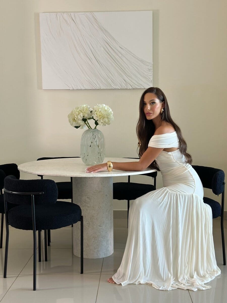 Boston Round Marble Dining Table Sculptural Pedestal Stone Design ...