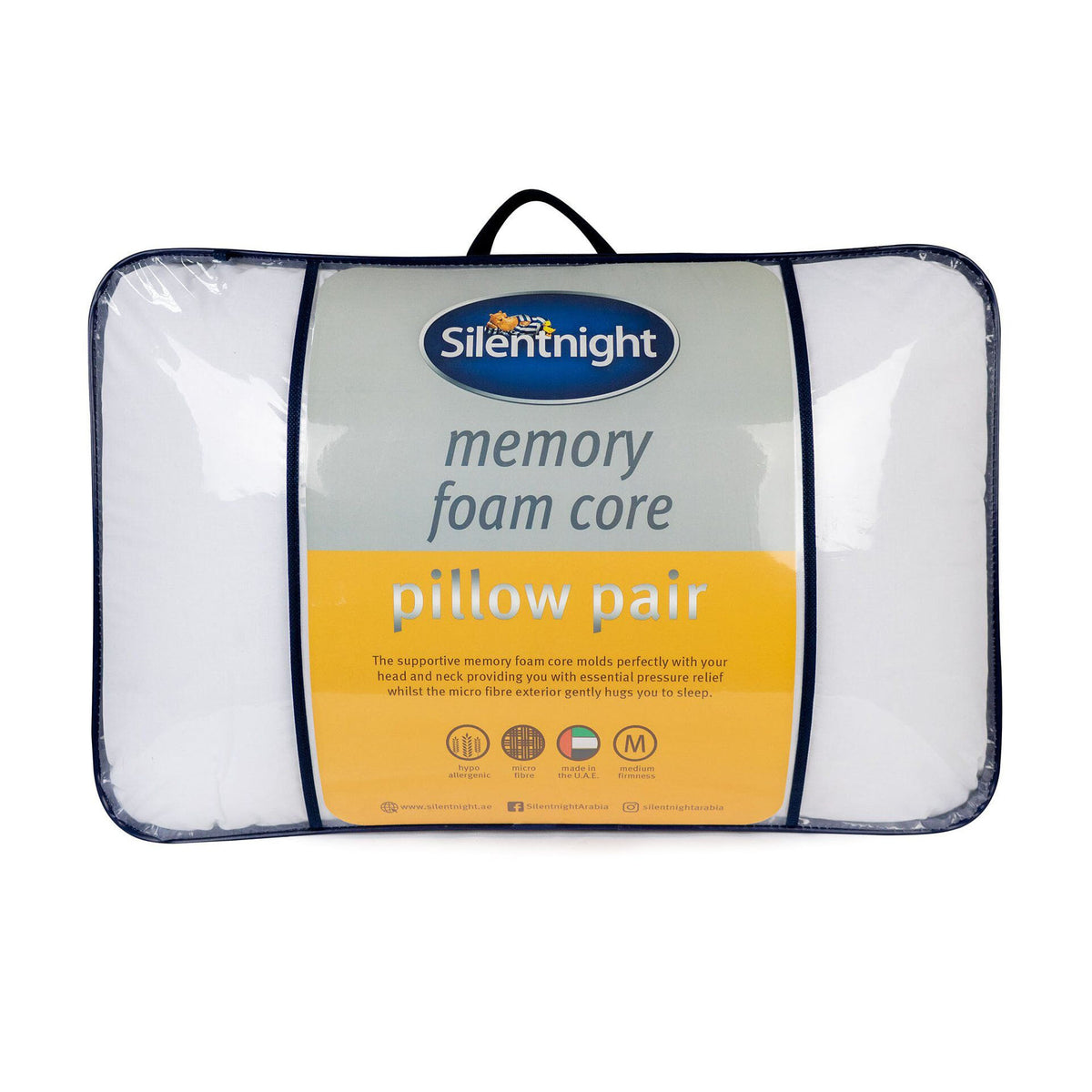 Silentnight Memory Foam Core Pillow Pair | Medium Support & Comfort ...