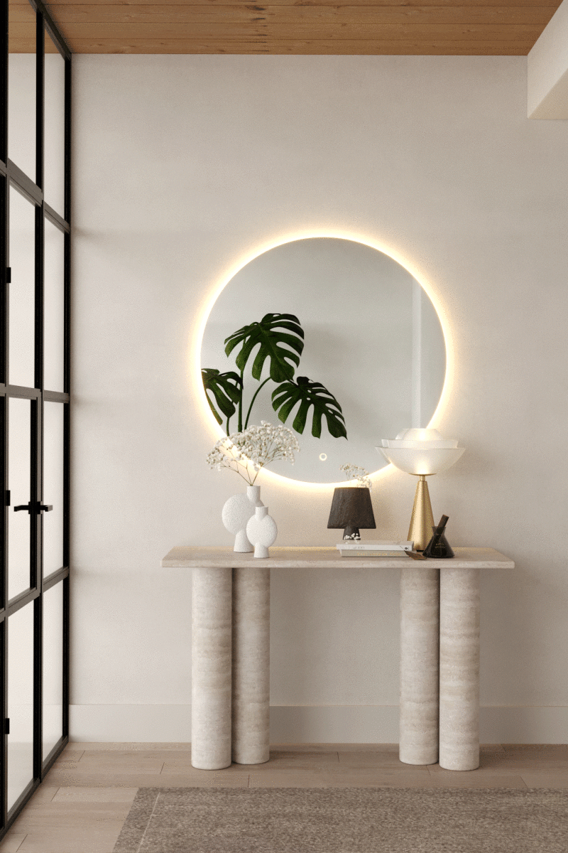 Frameless Round Mirror with LED (3 Sizes) - Homekode
