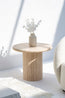 Kendall Round Travertine Side Table - Homekode