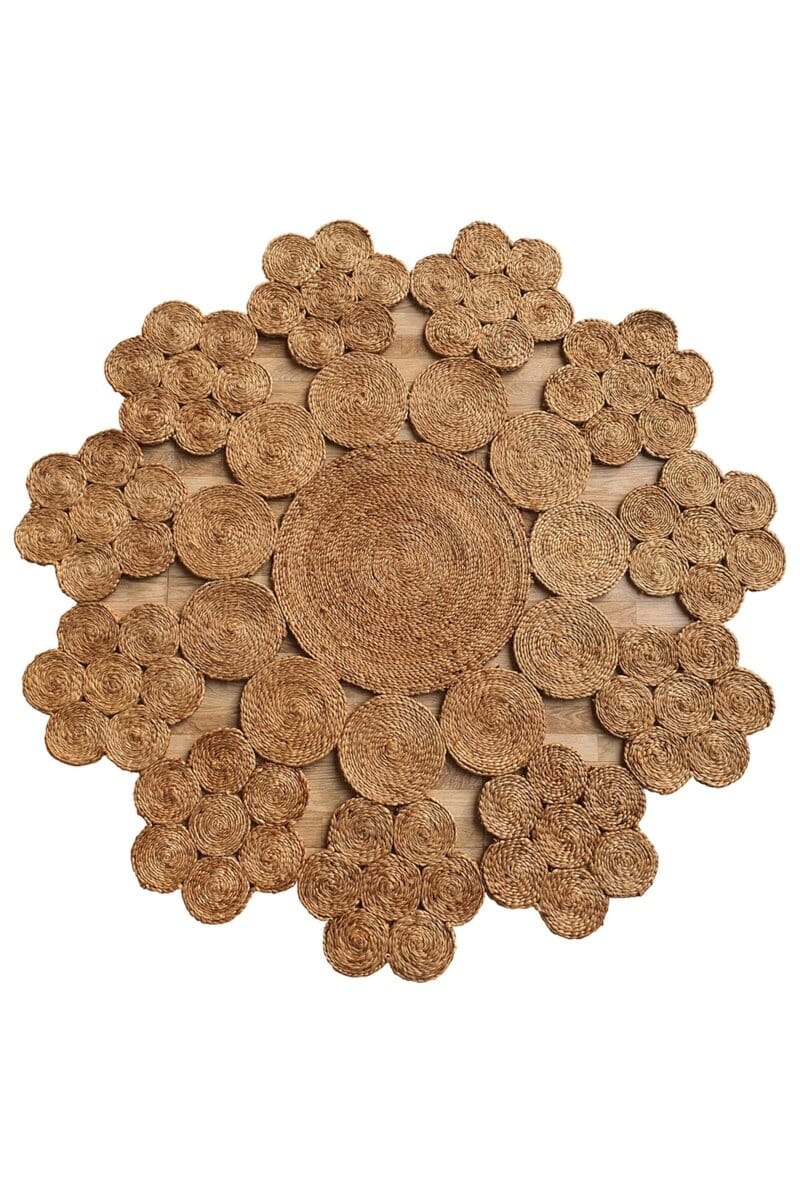 Botanic Zen - Crochet Jute Rug (2 Sizes) - Homekode